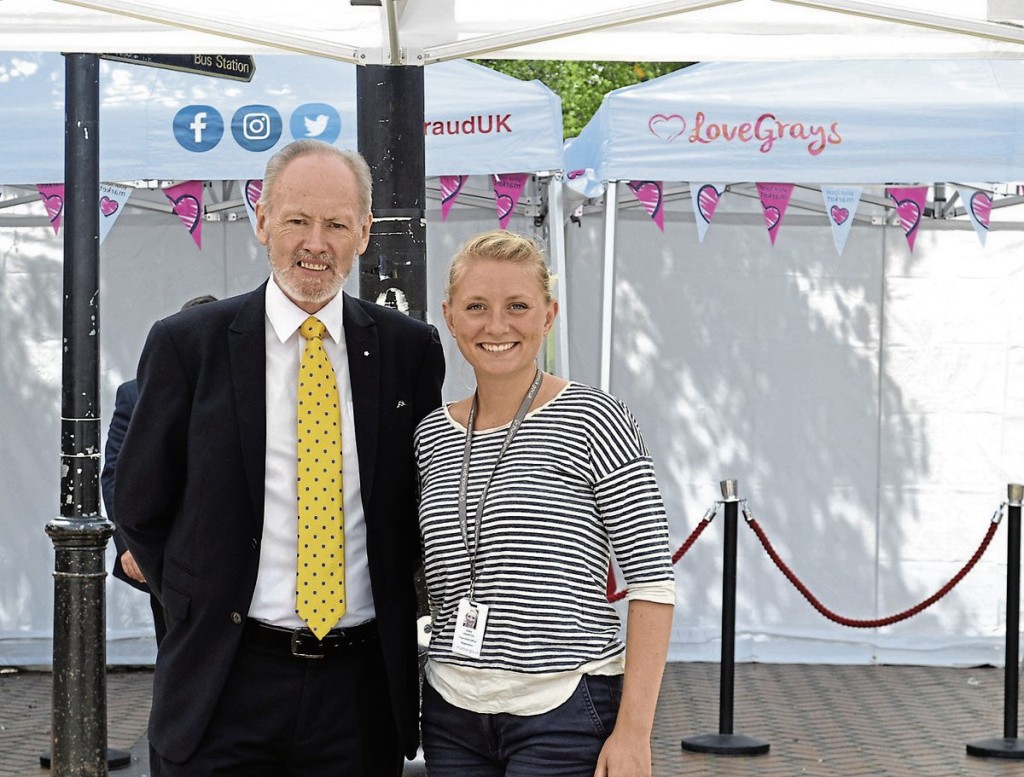 Matt Steele of Geraud UK, with Emma Crampton Town Centres Co-ordinator ...